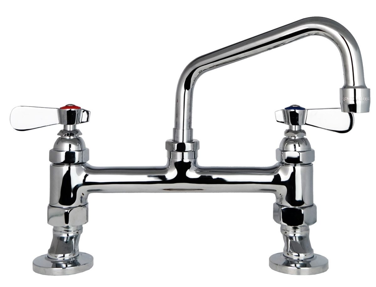 Deck Mounted Twin Feed, Twin Pedestal Taps - Catering Hardware Direct
