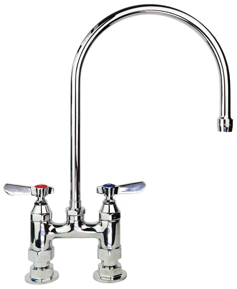 Deck Mounted Twin Feed, Twin Pedestal Taps - Catering Hardware Direct