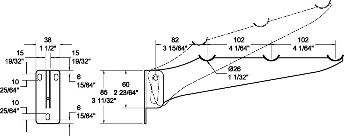 Stainless Steel Fold Down Tray Slide Bracket - Catering Hardware Direct